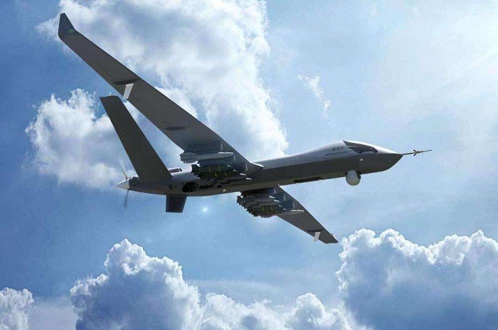 The domestically produced Wing Loong 1E UAV successfully made its first ...